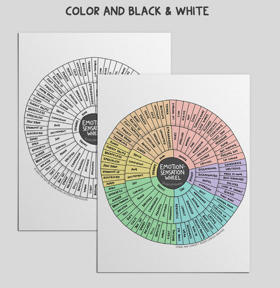 Printable PDF Download: Emotion-Sensation Feeling Wheel | A Mind-Body ...