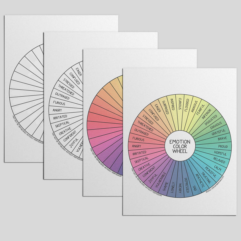 Printable PDF Download: Emotion Color Wheel | Therapy Resource Art Act ...